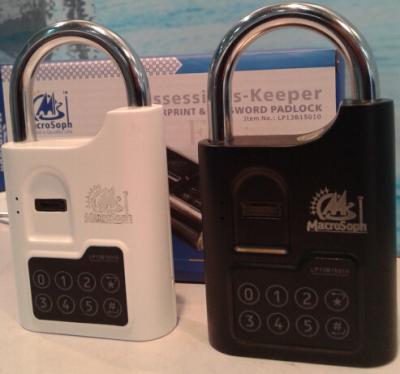 China Fingerprint padlock used for bicycles, sheds, trailers, garages, or anywhere else you woul for sale
