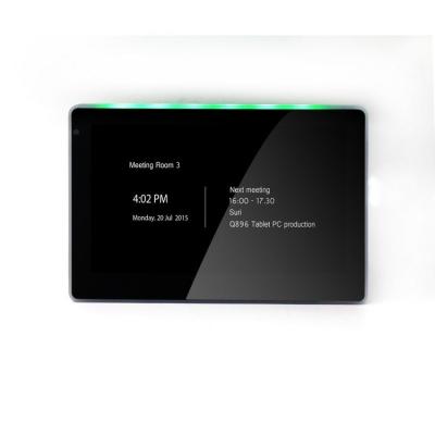China 7 Inch Conference Room Booking POE RJ45 Inwall Mounted Tablet With NFC Reader LED Bar for sale