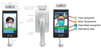 China 8 Inch Pass Management Terminal With Human Body Temperature Test And Facial Recognition for sale