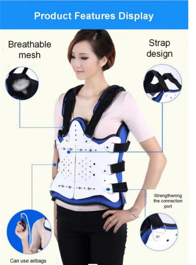 Adjustable Thoracolumbar Spine Lumbar Compression Fracture Fixation Support Waist Brace Universal Airbag Thoracolumbar Orthosis