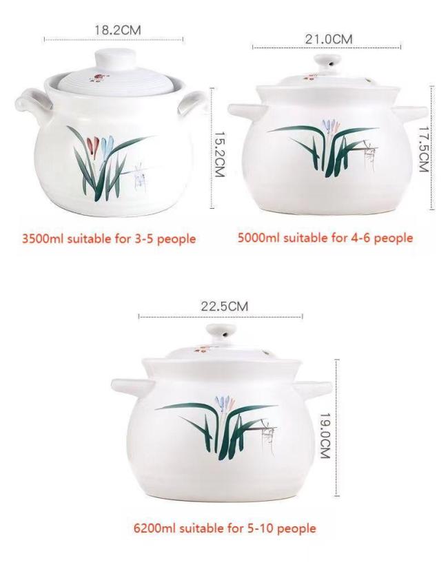 Factory Direct 3.3L Stoneware Health Medicine Pot Casserole Stew Pot Pot with Chinese Medicine
