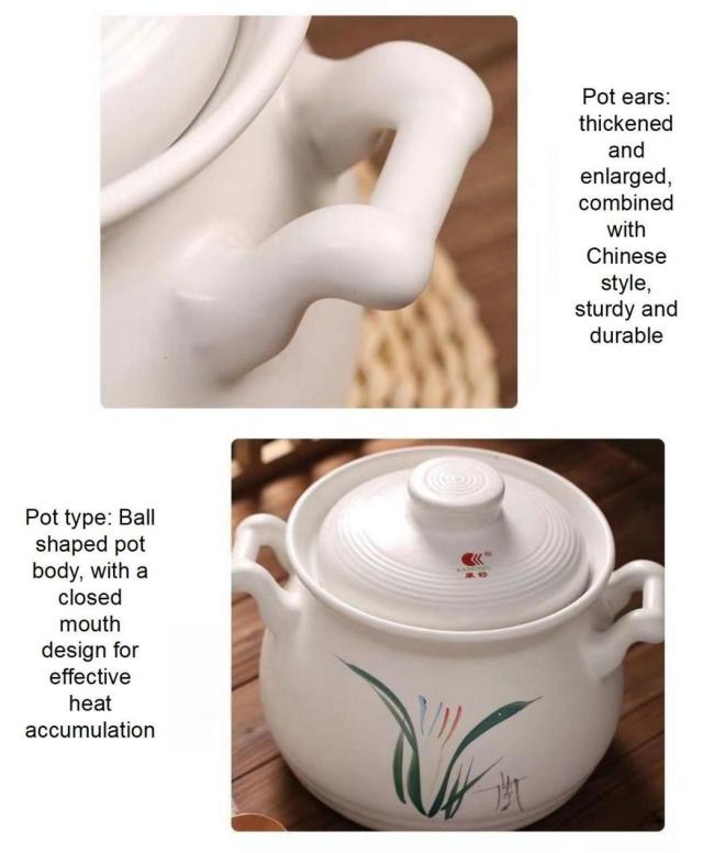 Factory Direct 3.3L Stoneware Health Medicine Pot Casserole Stew Pot Pot with Chinese Medicine
