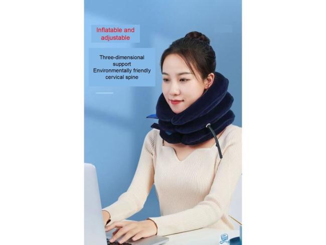 Adjustable Inflatable Neck Collar Pillow Brace Neck Cervical Traction Collar Device for Reduce Pain