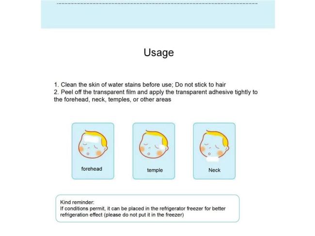 New Hot Sales Hydrogel Fever Reducing Cool Patch Medical Temperature Reducing Fever Baby Cooling Gel Patch
