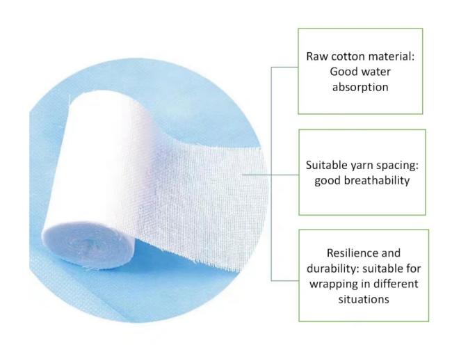 Custom First Aid Bandage Medical Gauze Bandage Cotton Gauze Bandage Roll