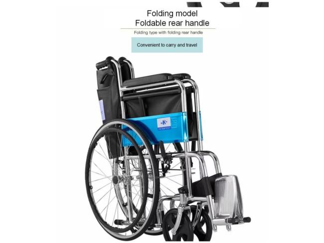 Manually Operated Foldable Steel Wheelchair for Medical Use
