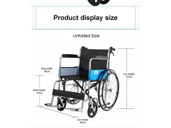 High Quality Portable Foldable Manual Wheelchair Solid Tire Wheelchair with Armrest for The Elderly and Disabled