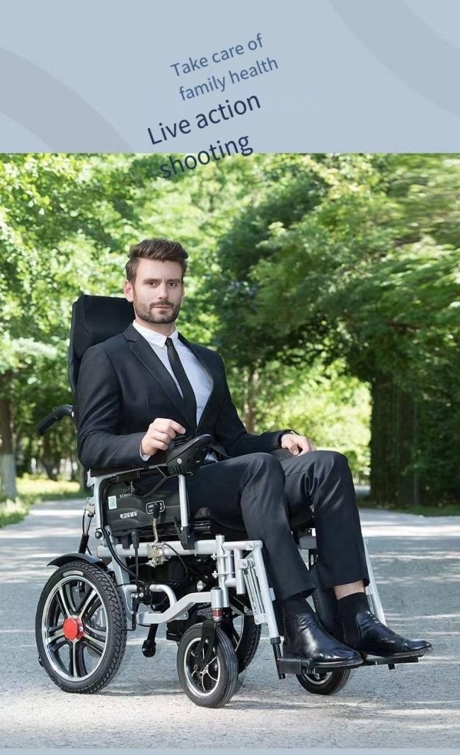 Hot Selling Battery Rollator Double Function Wheelchair Commode Home Use