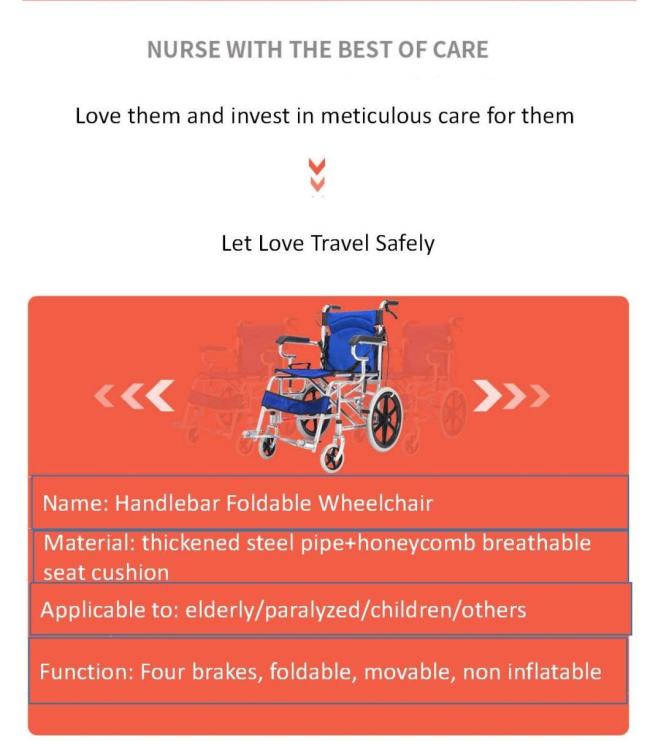 Belle Intelligent High Quality Manual Lightweight Fordable Wheelchair for Disabled Due to Walking Difficulties Patient Adult Use Handicap Fauteuil Roulant