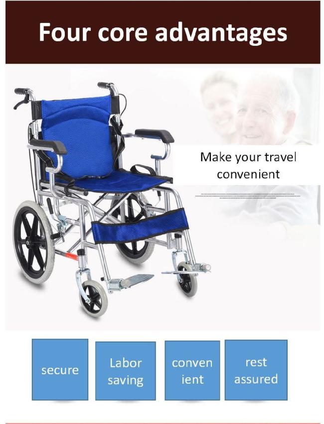 Belle Intelligent High Quality Manual Lightweight Fordable Wheelchair for Disabled Due to Walking Difficulties Patient Adult Use Handicap Fauteuil Roulant