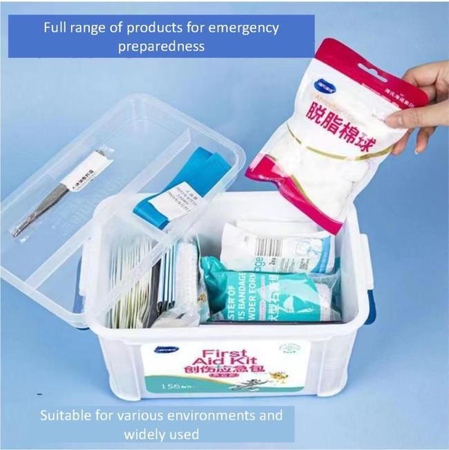156-Piece Portable Waterproof Emergency First Aid Kit