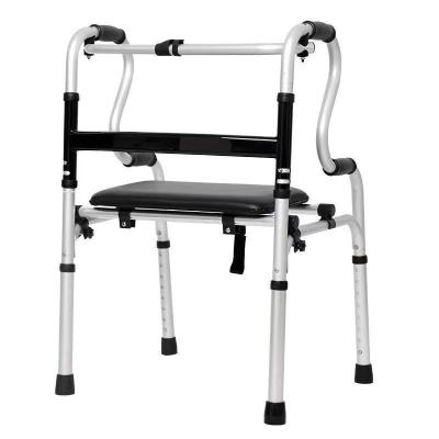 China Leather Waterproof Rollator Walker with Folding Seat Class I Instrument Classification for sale