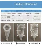 China Disposable 2000ml Pull-Push Type Urine Collection Bag Silicone CE Certified for sale