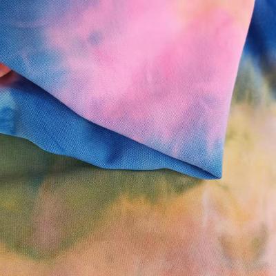 China polyester spandex mixed sublimation dress yoga sports wearing breathable curtain printed nonwoven fabric hometextile fab for sale