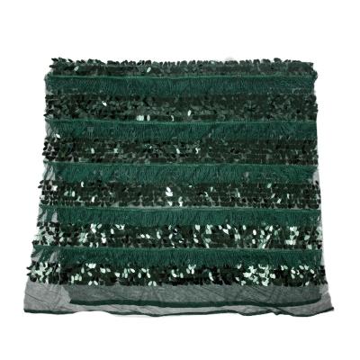 China Top High Quality Embroidery Custom Colors Wedding Dress Curtain Tassels Lace Mesh Sequin Fabric for sale