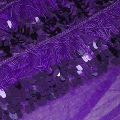 China Factory Direct Sale Embroidery Custom Colors Wedding Dress Curtain Tassels Lace Mesh Sequin Fabric for sale