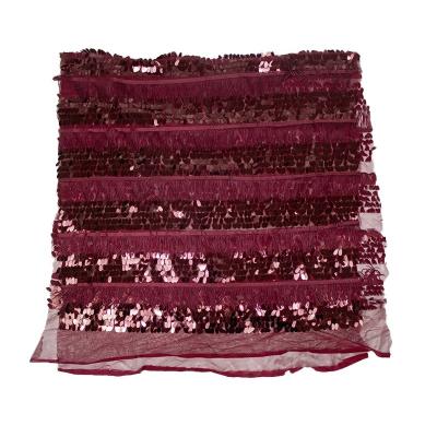 China High Quality Customized Stage Dancing Dress Fabric Tassels Sequin Fabric for sale