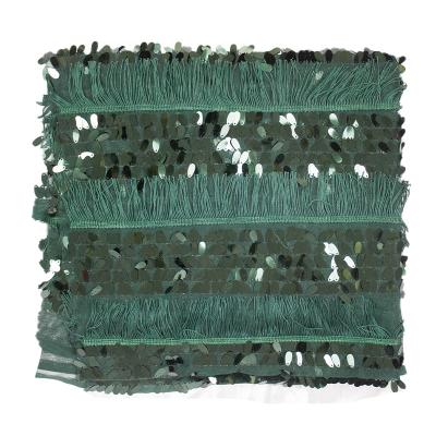 China Hot Sale New Design Customized Lady Dancing Dress Stage Wear Fabric Tassels Sequin Fabric for sale