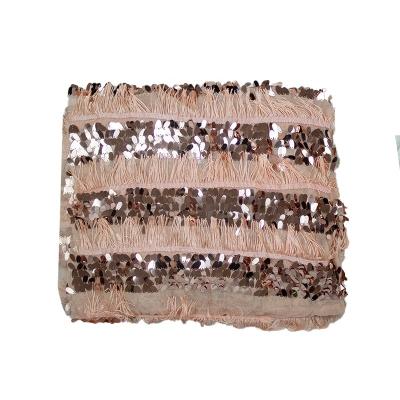 China High Quality  Custom Colors Raw Materials Curtain Tassels  Sequin Fabric for sale