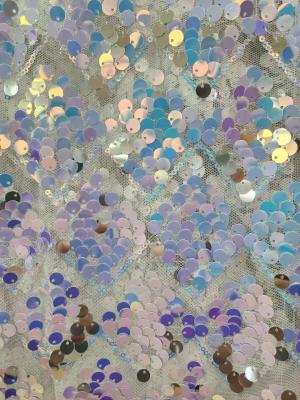 China New Design Small and Big Sequin Net Base Sequin Fabric for Garments Wedding  Dresses Girls' Clothes for sale