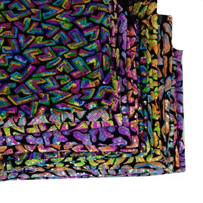 China 2021 New Style  Wholesale China Factory 3mm Embroidered Sequin Fabric African USA India Hot Sale Dress Style for sale