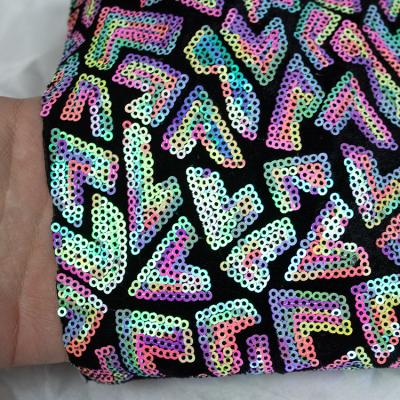China 2021 Factory Direct Sale  Wholesale China Factory 3mm Embroidered Sequin Fabric African USA India Hot Sale Dress Style for sale