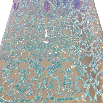 China Fashion Hologram Sequin Mesh Fabric for Making Summer Cloths Fabrics On Sale for sale