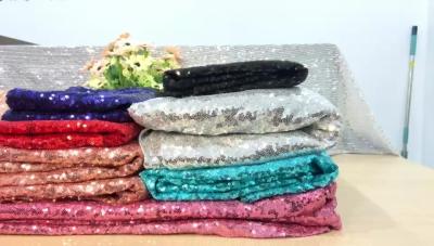 China 2021 Wholesale New Style Sequin Embroidery Fabrics 100% Polyester Fabric Home Textile Sequin Fabric for sale