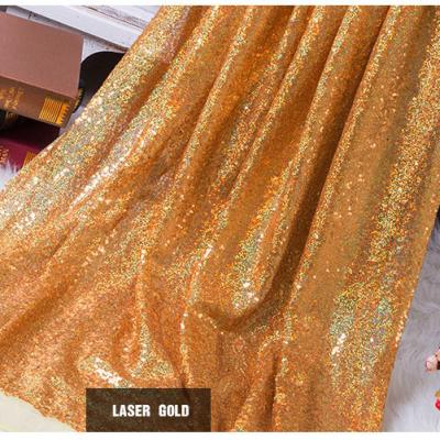 China 2021 Luxury Elegant Customized 100% Polyester Sequin Embroidery Fabrics Home Textile Sequin Fabric for Clothing for sale