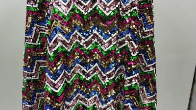 China 2021 High Quality New Design Party Decoration Lady Dress Sequin Fabric for sale