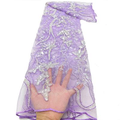 China Good Sale Classic Embroidery tulle Dress table fabric 3MM Wholesale Sequin Fabric for sale