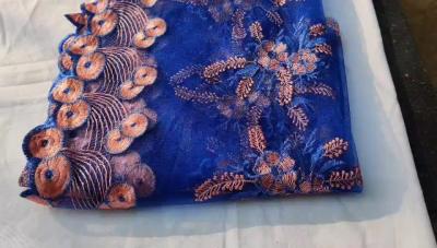 China White Double Organza Sequined Reversible Paillette Fabric With Double Sides Coral Fleece Fleece for sale