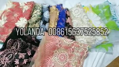China Quick delivery popular polyester spandex beaded embroidered sequin african wedding lace fabric for sale