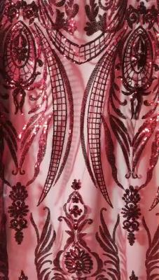 China 2021 Top High Quality Curtain Cloth Dress Festival Table Cloth Beaded Embroidery Sequin Fabric for sale