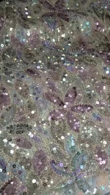 China Luxury Elegant High Quality Embroidery Custom Colors Wedding Dress Curtain Lace Mesh Sequin Fabric for sale
