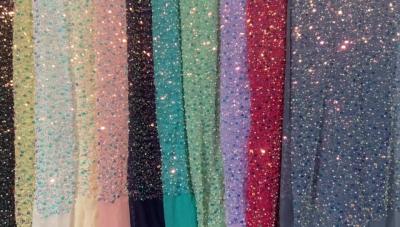 China Great Sequin Mesh 3mm bling bling shirt dress silver sequin fabric table cloth for sale