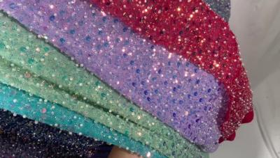 China Wholesale Woven New Style Sequin Beaded Embroidery Fabrics for Clothing Wedding Dress for sale