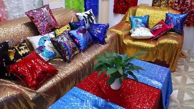China Worthful fabric imported  christmas Reversible Black white Flip Sequin Fabric Pillow Case Cover for sublimation pillow cover for sale