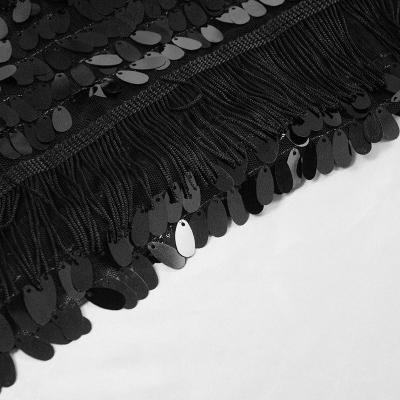 China 2021 New Style Sequin Embroidery Fabrics Tassels Upholstery Fabric Sequence Fabric for Garments Accessories for sale