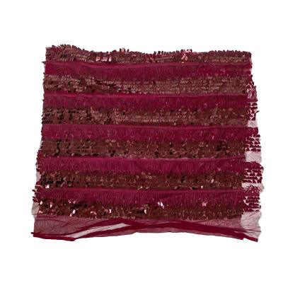 China Fashion High Quality Embroidery Custom Colors Wedding Dress Curtain Tassels Lace Mesh Sequin Fabric for sale
