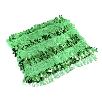China Woven High Quality Embroidery Custom Colors Wedding Dress Curtain Tassels Lace Mesh Sequin Fabric for sale
