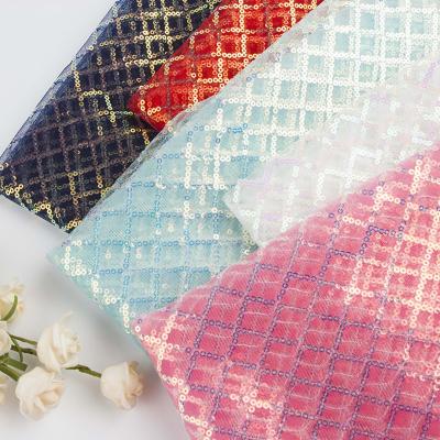 China Dress Shoes Womens Clothing Decorations Wedding Party Sequin Fabric for sale
