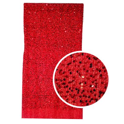 China Latest 100% Polyester Fabric Embroidered Mesh Sequin Fabric for Clothing for Direction Clothing for sale
