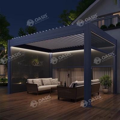 China Motorized Aluminum Louvered Pergola 4m x 3m 100% Weatherproof Customized Size Color for sale