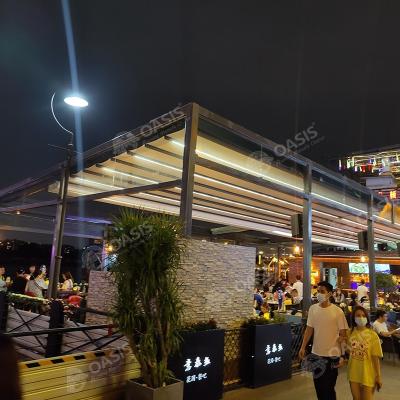 Cina Pergola in tessuto elettrico retrattile con tetto aperto e chiuso in vendita
