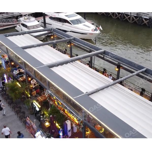 Quality Motorized Electric Aluminium Garden Pergola With Retractable Canopy Custom Size for sale