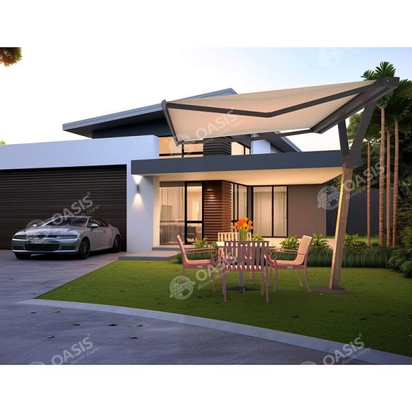Quality 6063 Aluminum Frame Retractable Awning For House Remote Control Anti UV for sale