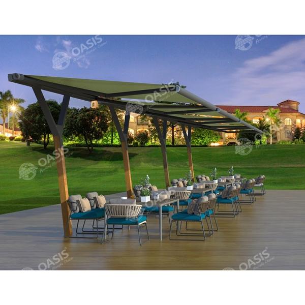 Quality Powder Coated Aluminium Retractable Roof Awning Sun Shade Cover Custom Built for sale