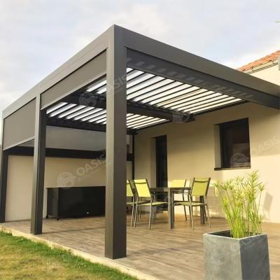 中国 雪に耐える オーダーメイド 完全に密閉された 屋外用 アルミ ローバー付き パーゴラ レストラン用 販売のため