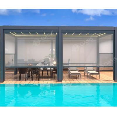 China Fábrica de pergola de aluminio moderno con almohadillas eléctricas tipo heavy duty for sale